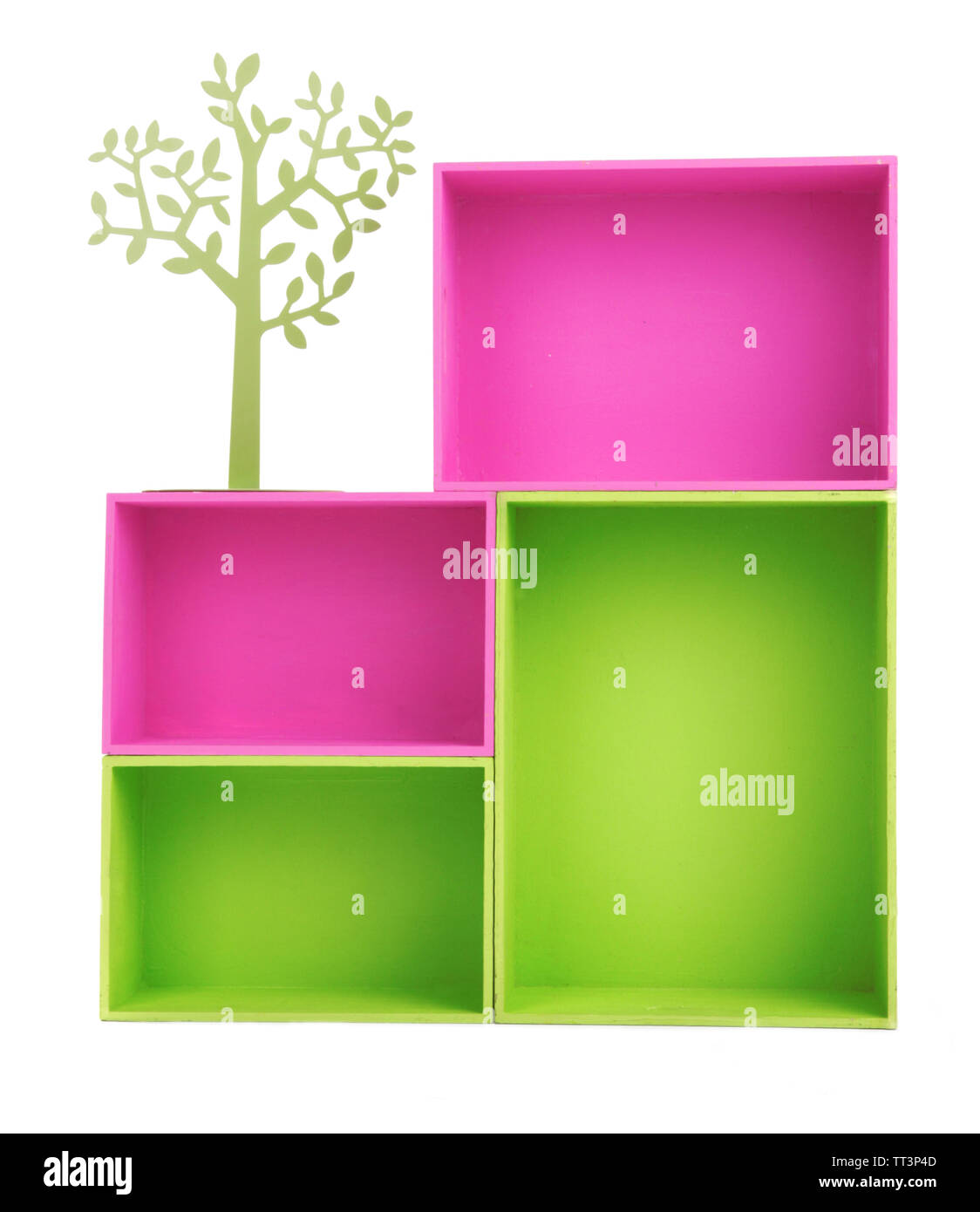 Multicoloured rectangular boxes isolated on white Stock Photo - Alamy