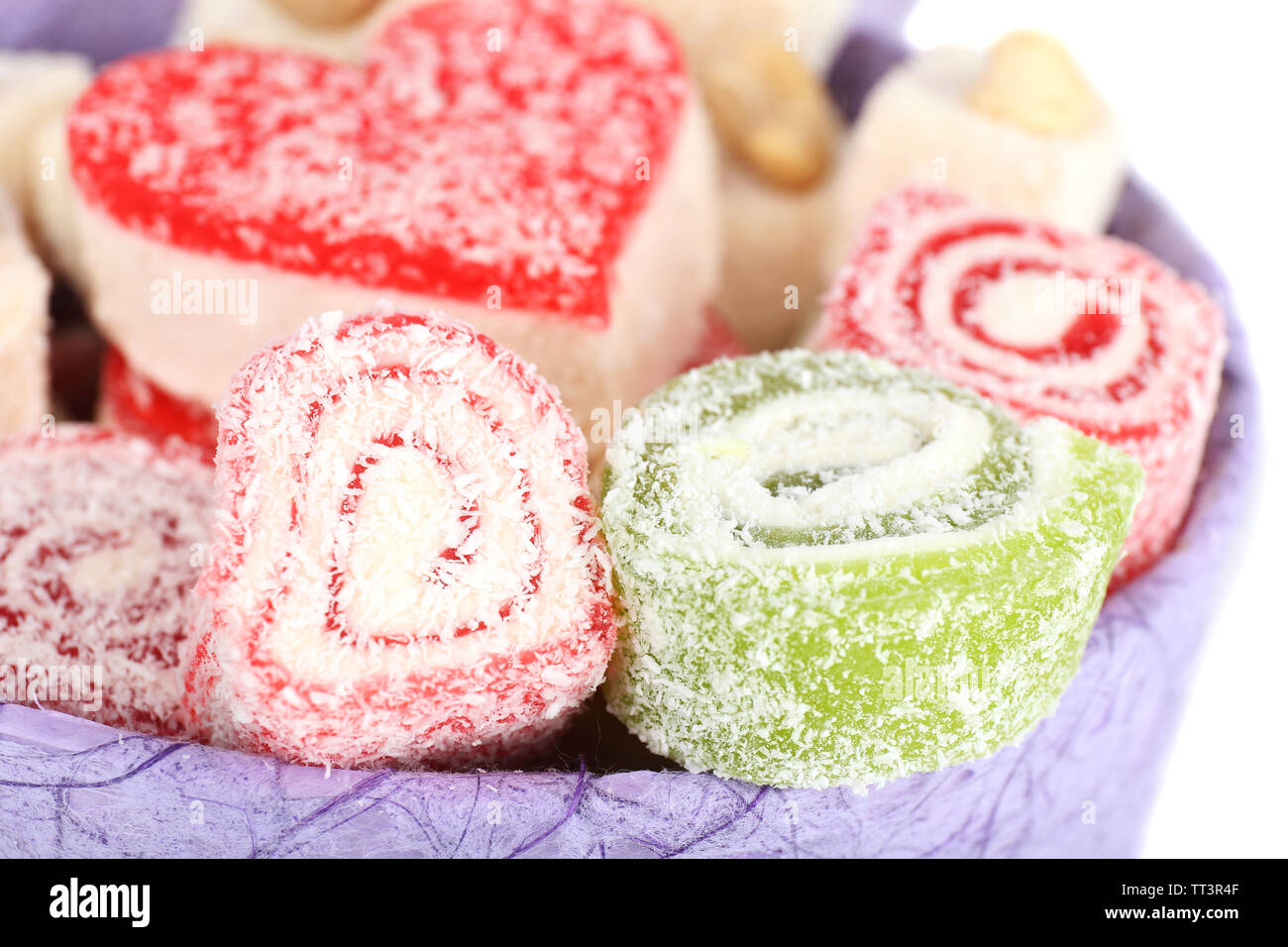 Tasty Turkish delight in present box close up Stock Photo - Alamy