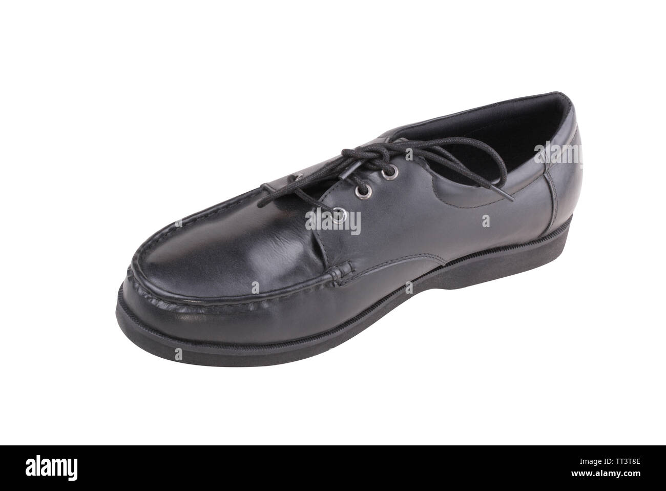 One black Shoe Isolated Stock Photo - Alamy
