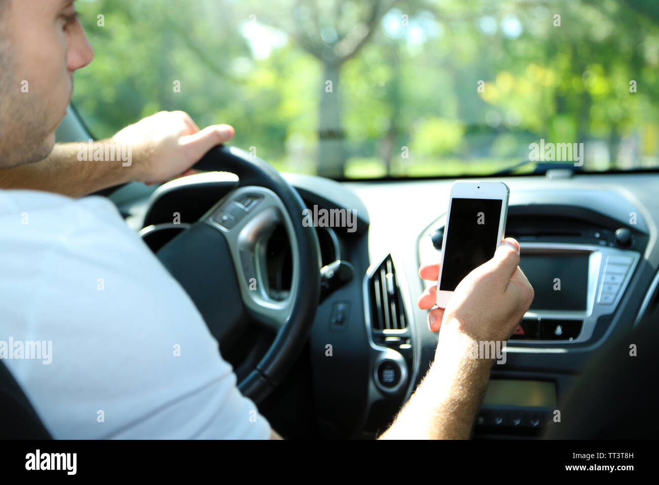 Driving car and path finding to navigator Stock Photo - Alamy