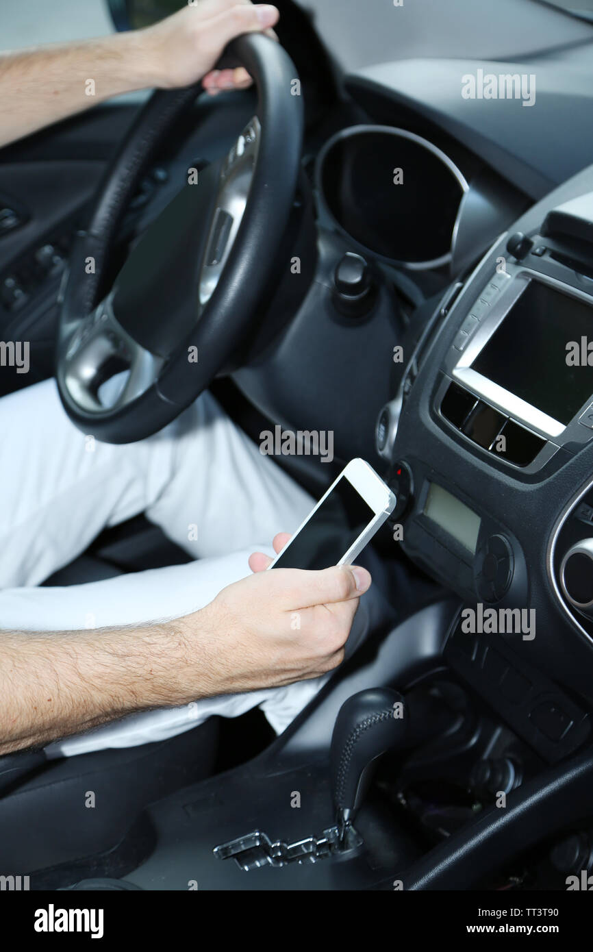 Driving car and path finding to navigator Stock Photo - Alamy