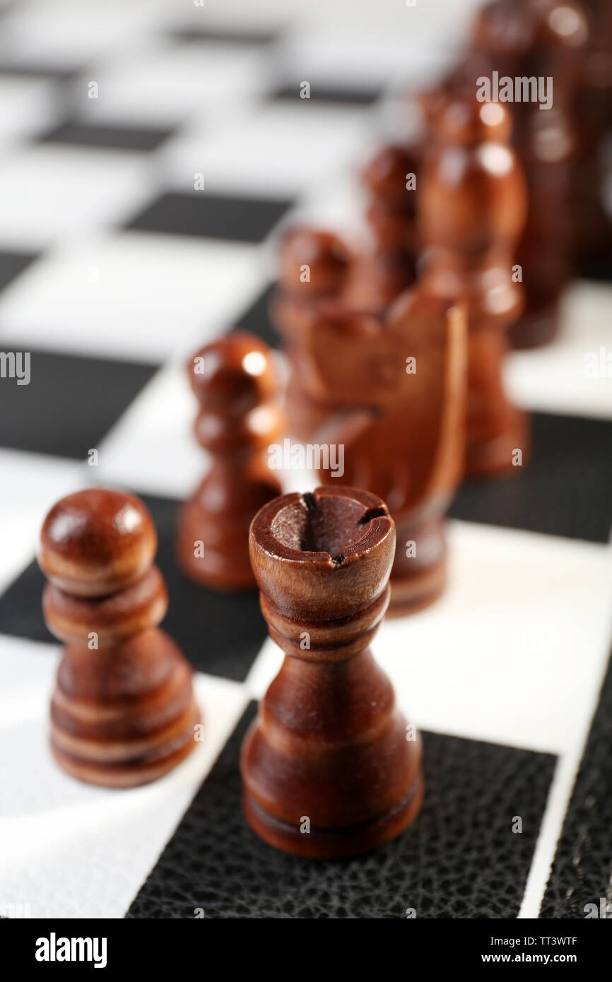 Chess board with chess pieces close-up Stock Photo - Alamy
