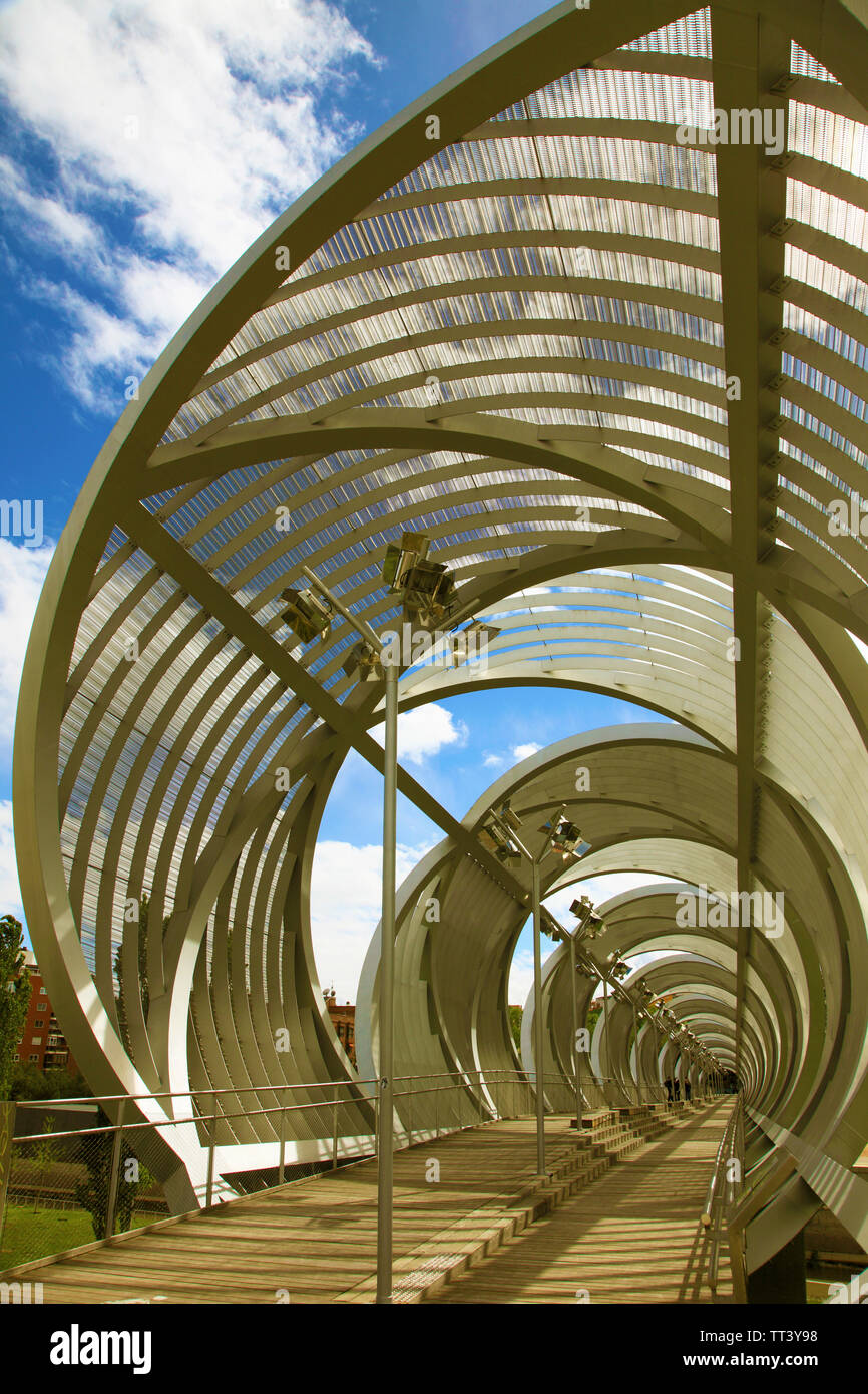 Spain, Madrid, Arganzuela Bridge, Dominique Perrault architect Stock ...