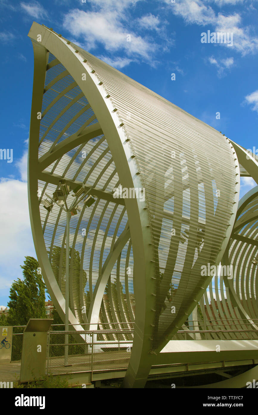 Spain, Madrid, Arganzuela Bridge, Dominique Perrault architect Stock ...