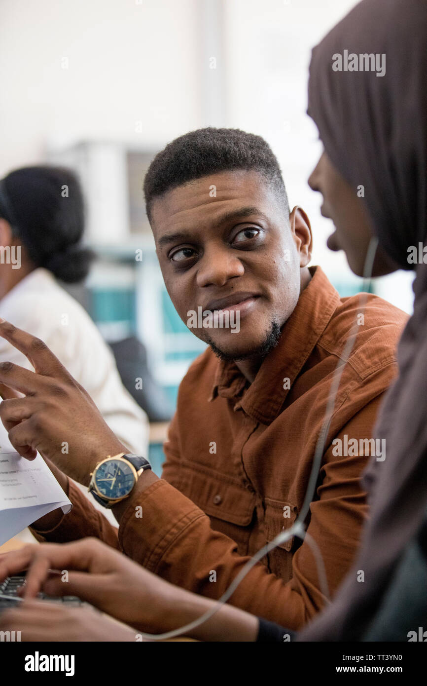 students attending adult education college Stock Photo - Alamy