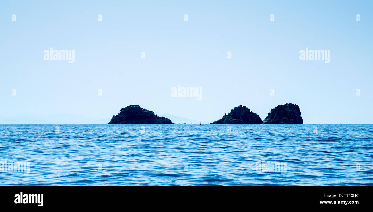 The Sirenusas, also known as the Galli Islands, off the Amalfi Coast ...