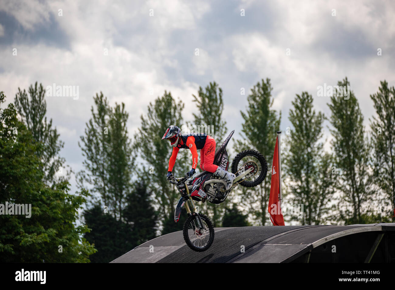 Freestyle motocross display Stock Photo - Alamy