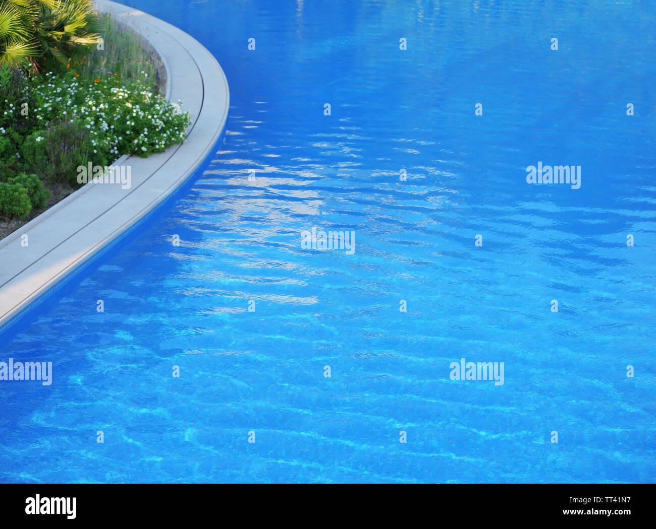 Blue water in swimming pool Stock Photo - Alamy