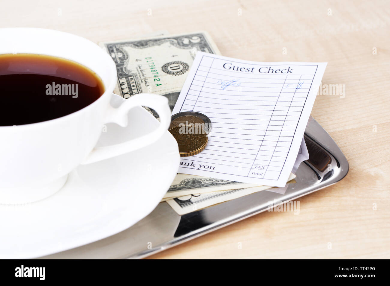 Guest check tray hi-res stock photography and images - Alamy