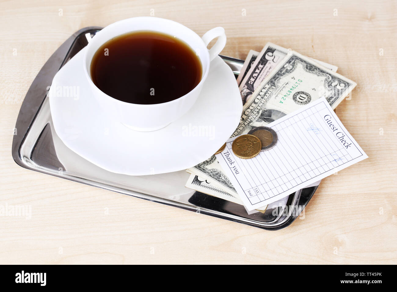 Guest check tray hi-res stock photography and images - Alamy