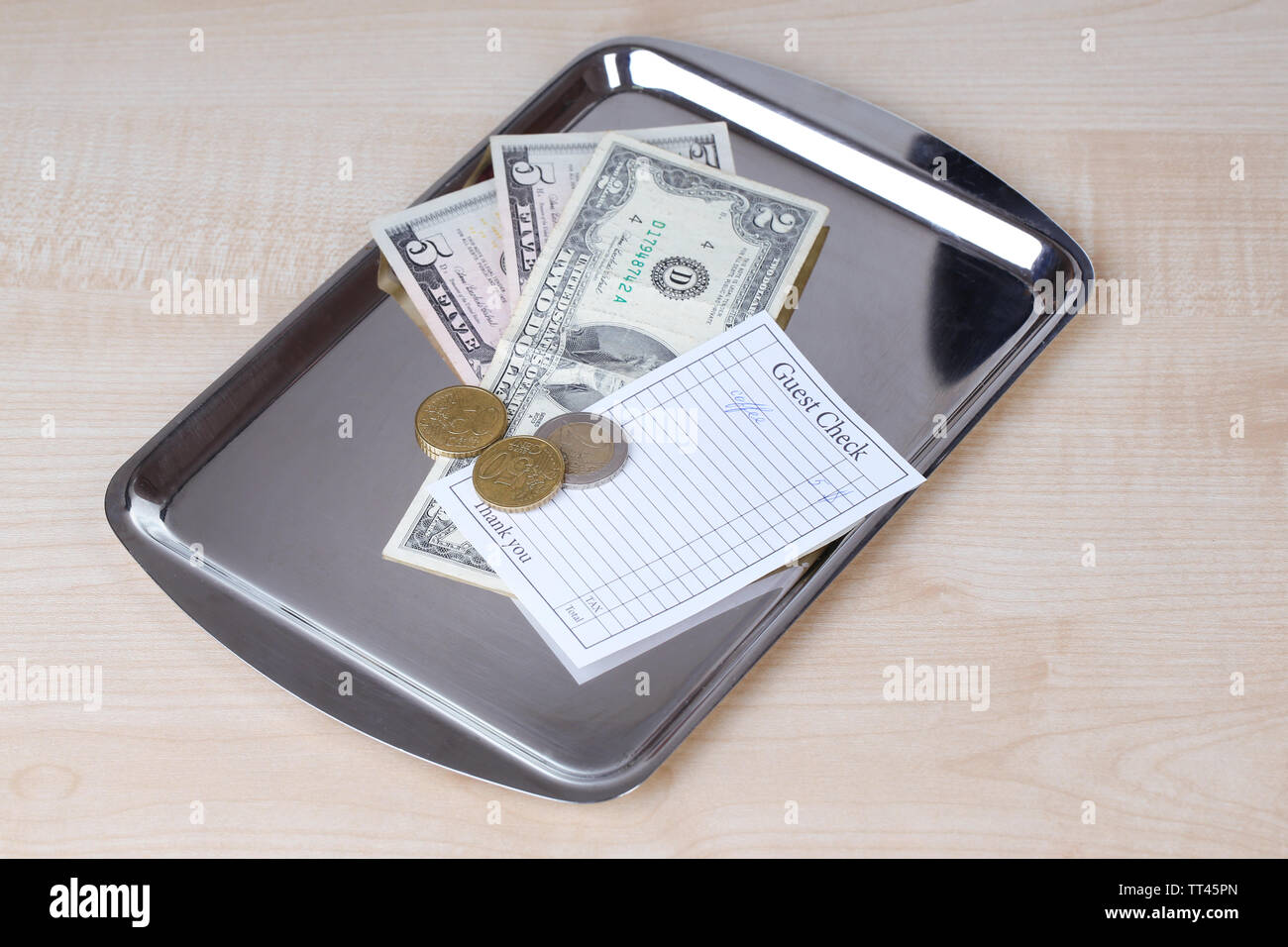 Guest check tray hi-res stock photography and images - Alamy