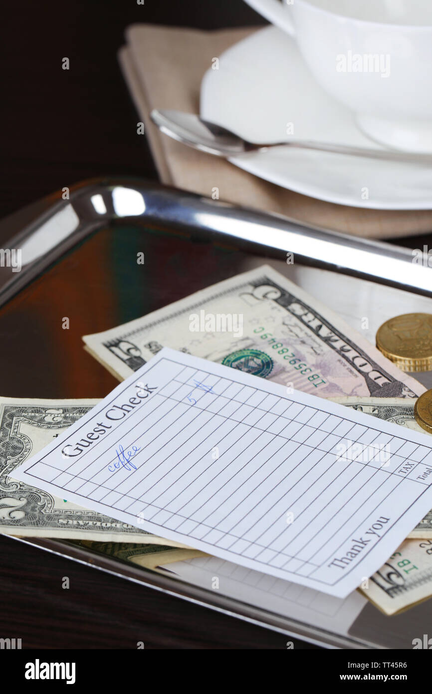 Guest check tray hi-res stock photography and images - Alamy