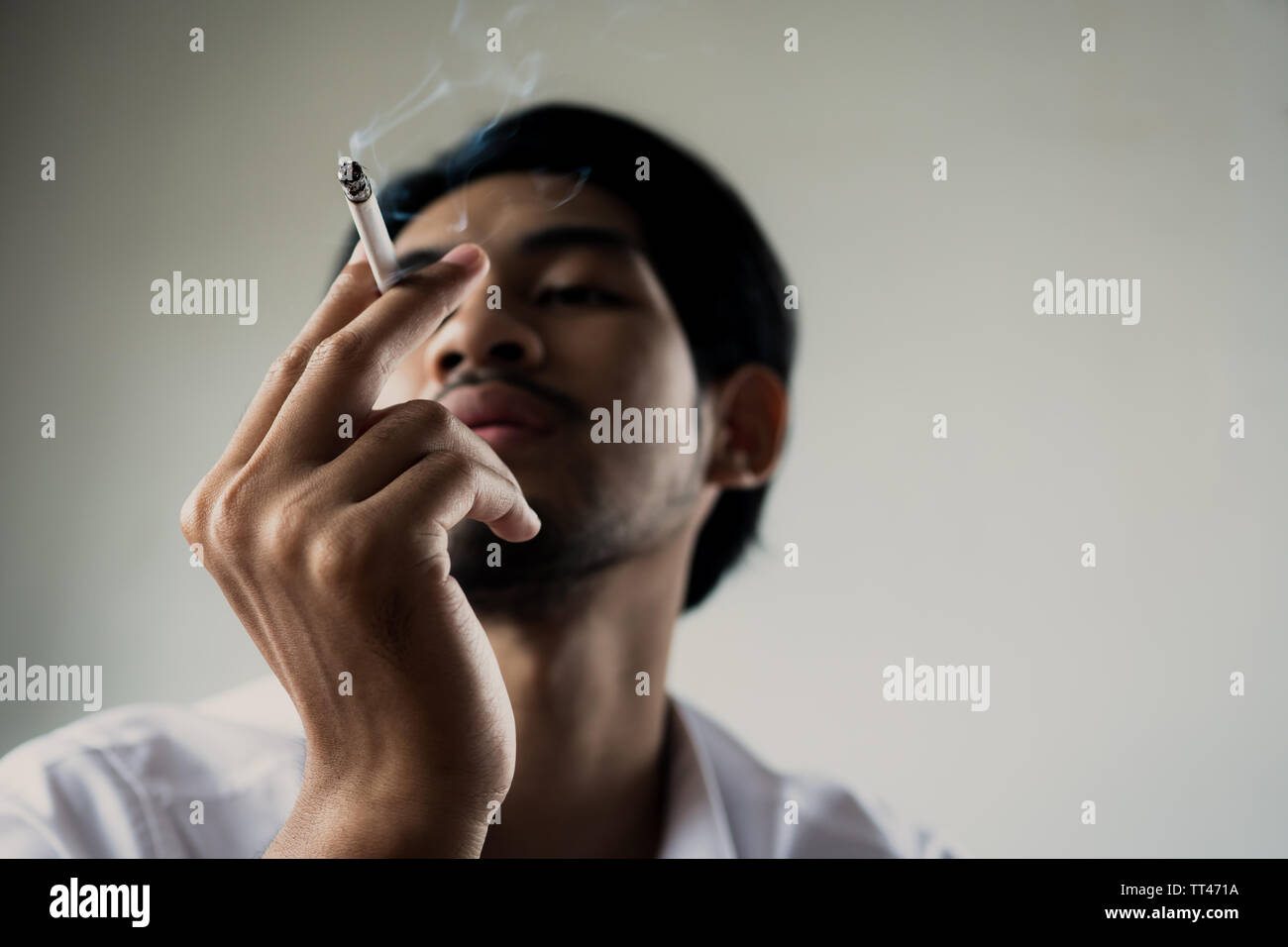 World No Tobacco Day in May, stop smoking and against concept, young ...