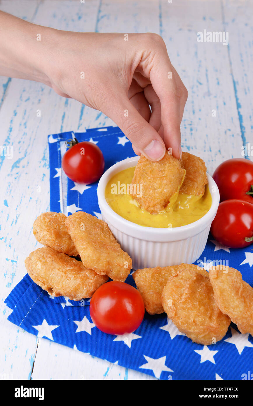 Chicken nugget dunk hi-res stock photography and images - Alamy