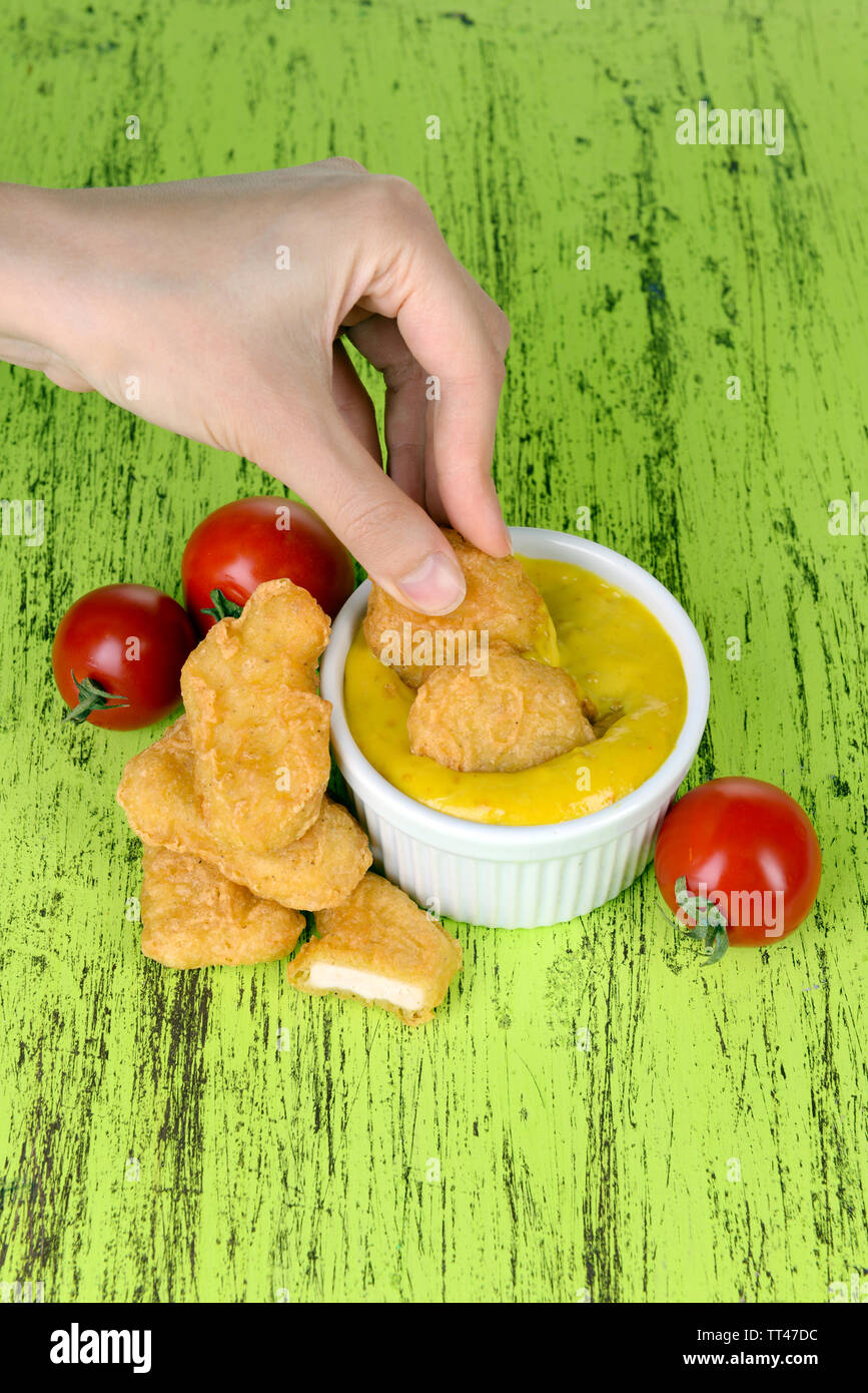 Chicken nuggets dunk hi-res stock photography and images - Alamy