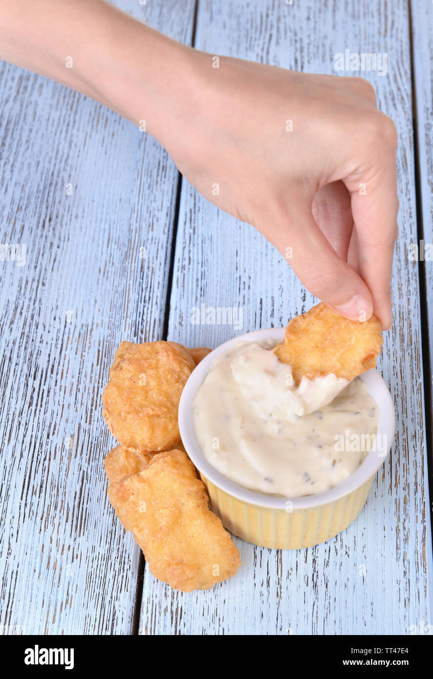 Chicken nugget dunk hi-res stock photography and images - Alamy
