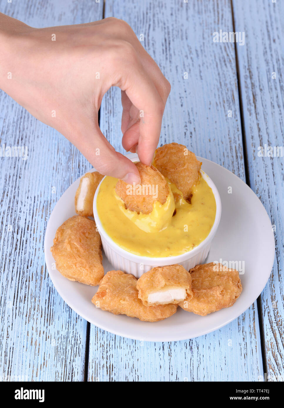 Chicken nugget dunk hi-res stock photography and images - Alamy