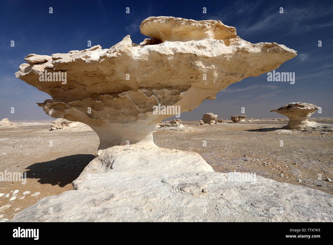 Bizarre rock formation in White desert, Egypt Stock Photo - Alamy