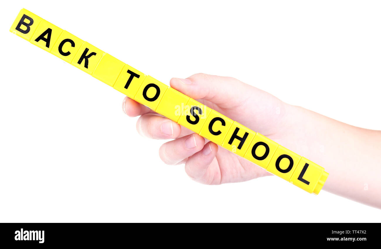 Back to school. Educational cubes isolated on white Stock Photo - Alamy