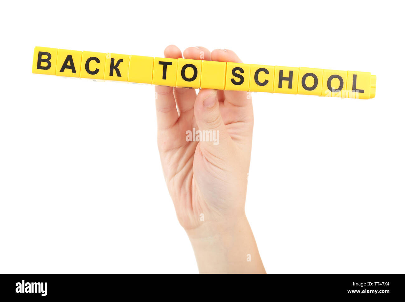 Back to school. Educational cubes isolated on white Stock Photo - Alamy