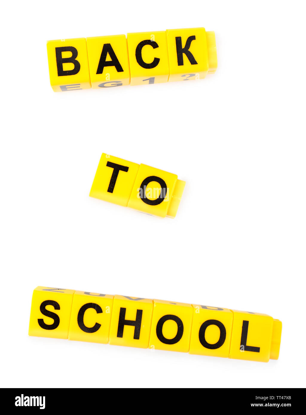 Back to school. Educational cubes isolated on white Stock Photo - Alamy