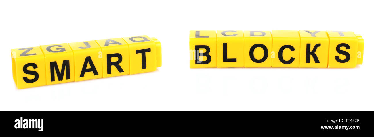 Words Smart Blocks formed from educational cubes, isolated on white ...