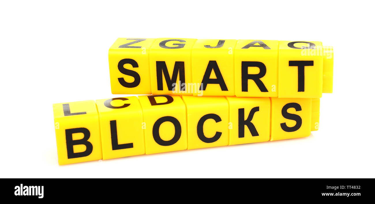 Words Smart Blocks formed from educational cubes, isolated on white ...