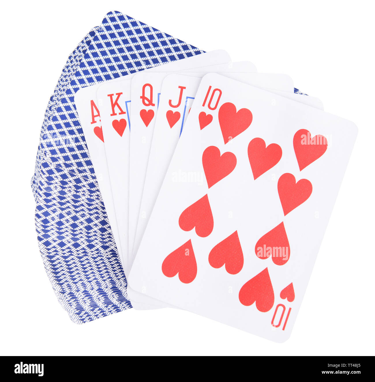 Deck of cards isolated on white Stock Photo - Alamy