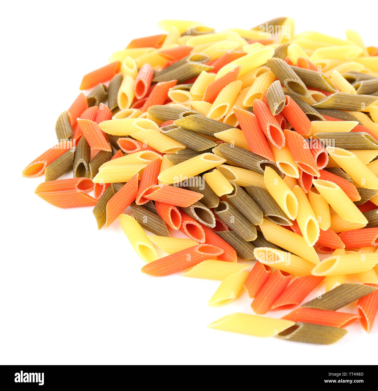 Colorful pasta isolated on white Stock Photo - Alamy