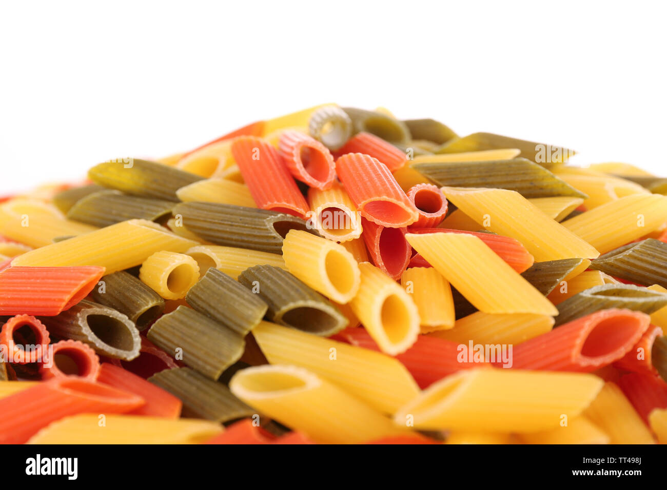 Colorful pasta isolated on white Stock Photo - Alamy