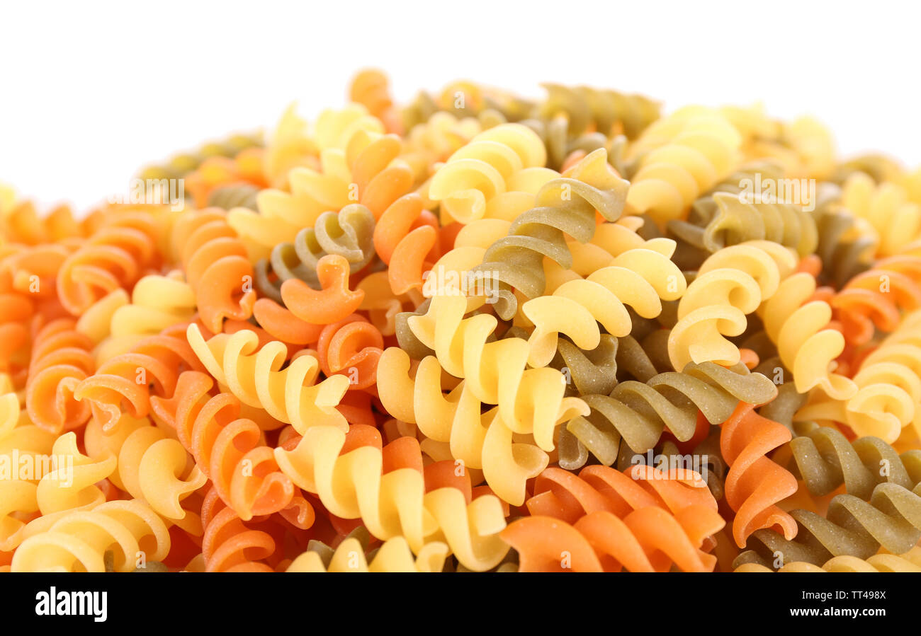 Colorful pasta isolated on white Stock Photo - Alamy