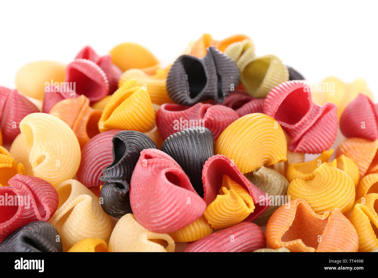 Colorful pasta isolated on white Stock Photo - Alamy