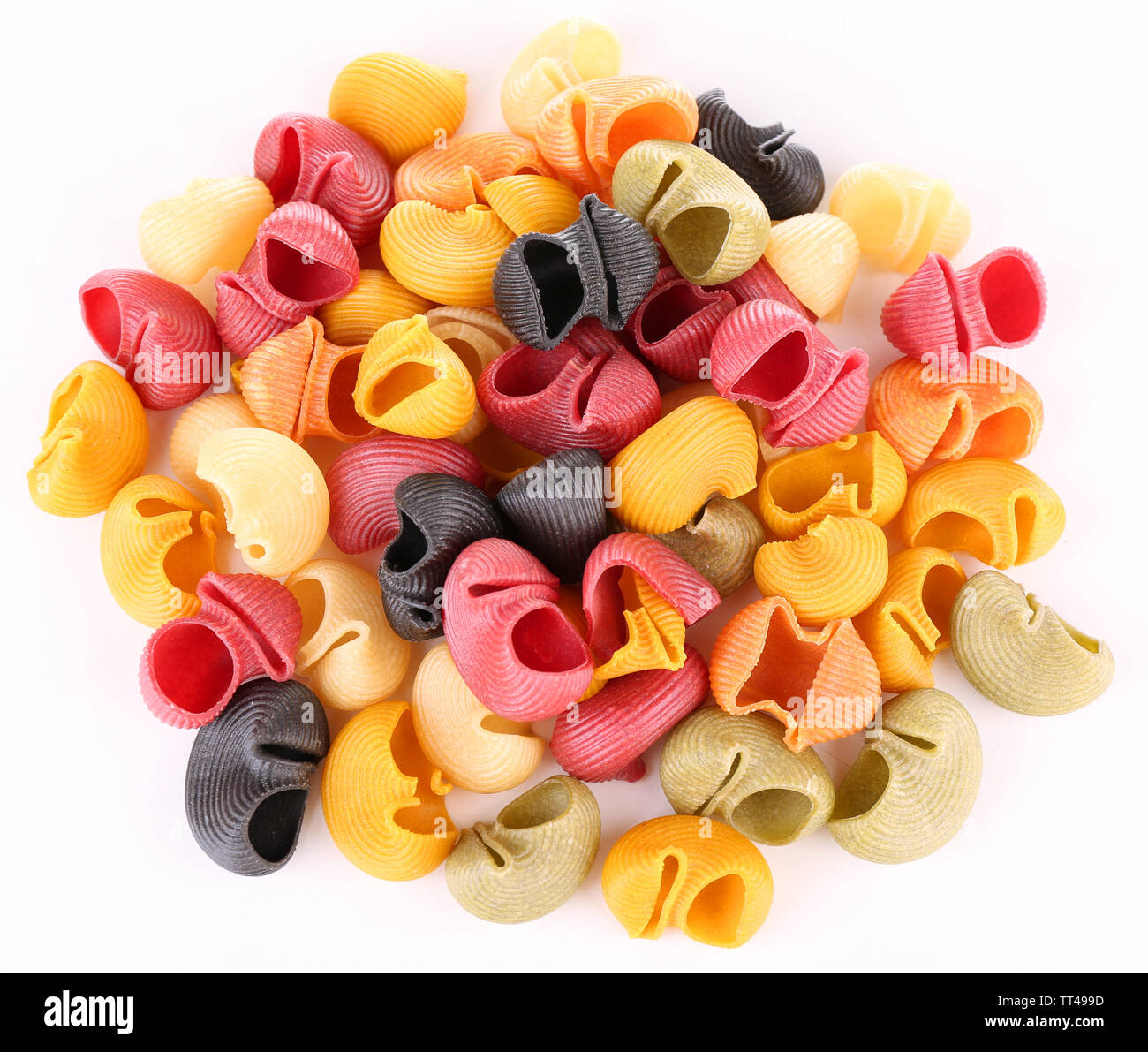 Colorful pasta isolated on white Stock Photo - Alamy