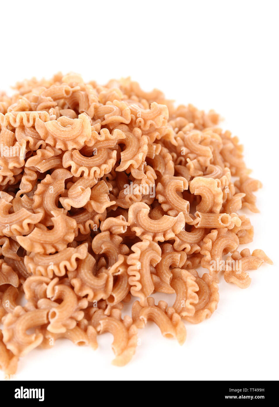 Brown pasta isolated on white Stock Photo - Alamy