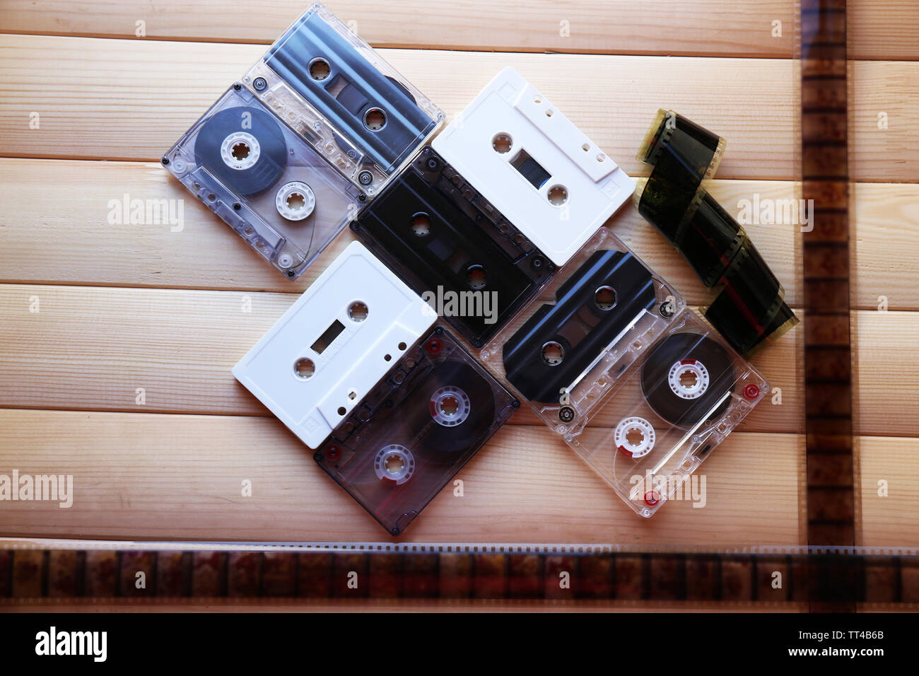 Collection of retro audio tapes, close up Stock Photo - Alamy