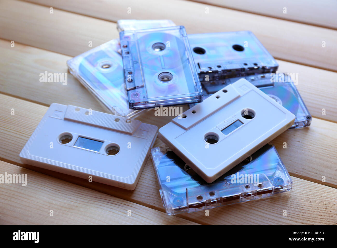 Collection of retro audio tapes, close up Stock Photo - Alamy