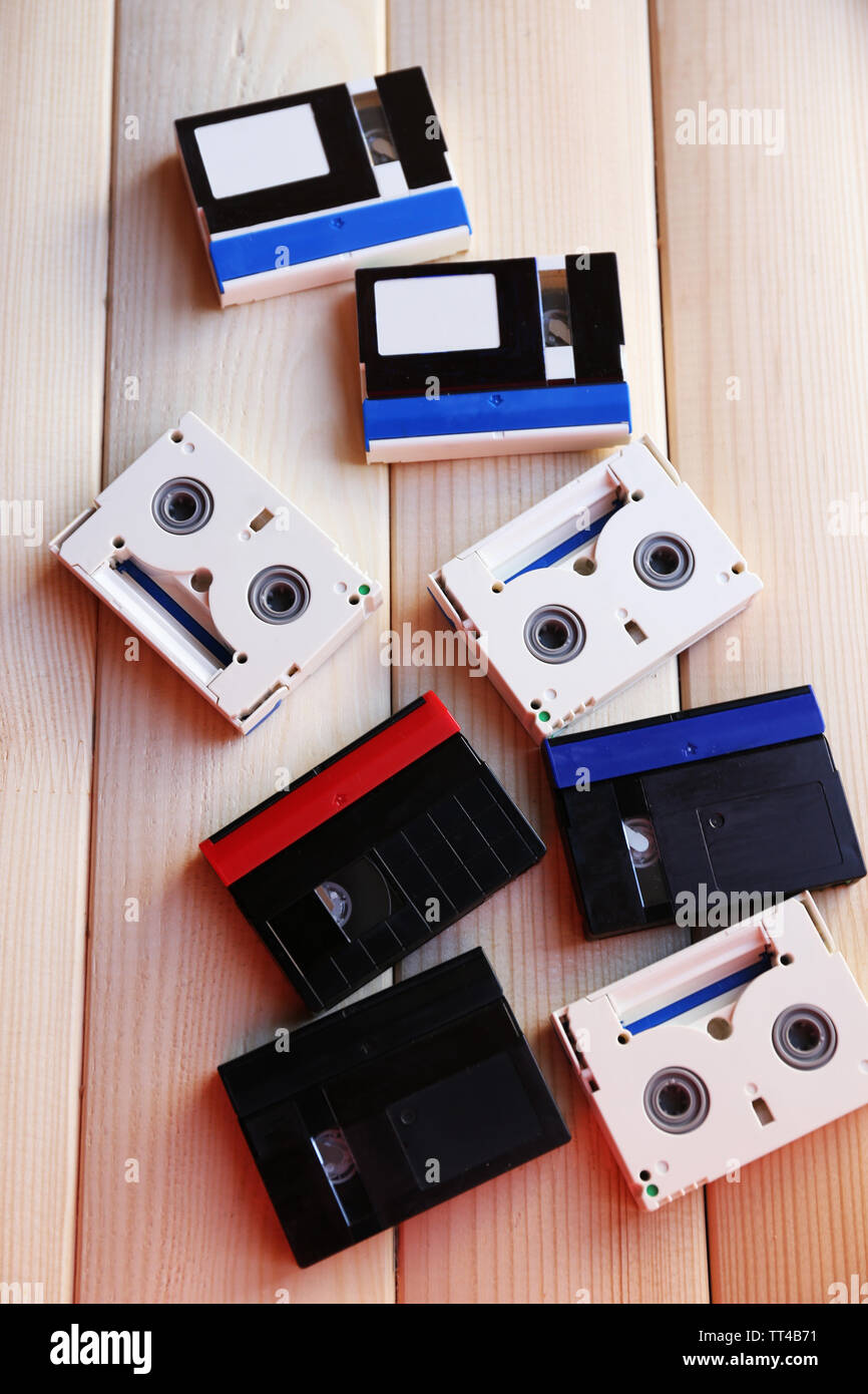 Collection of retro audio tapes, close up Stock Photo - Alamy