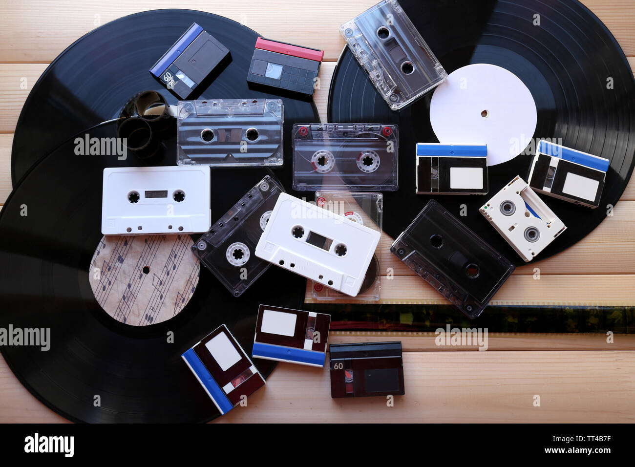 Collection of retro audio tapes, close up Stock Photo - Alamy