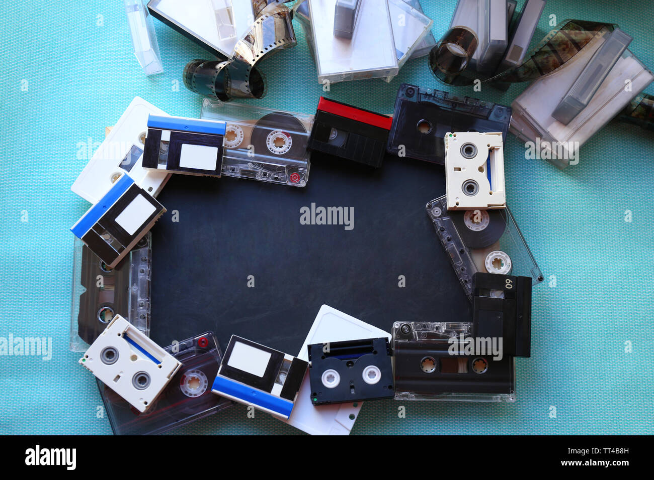 Collection of retro audio tapes, close up Stock Photo - Alamy