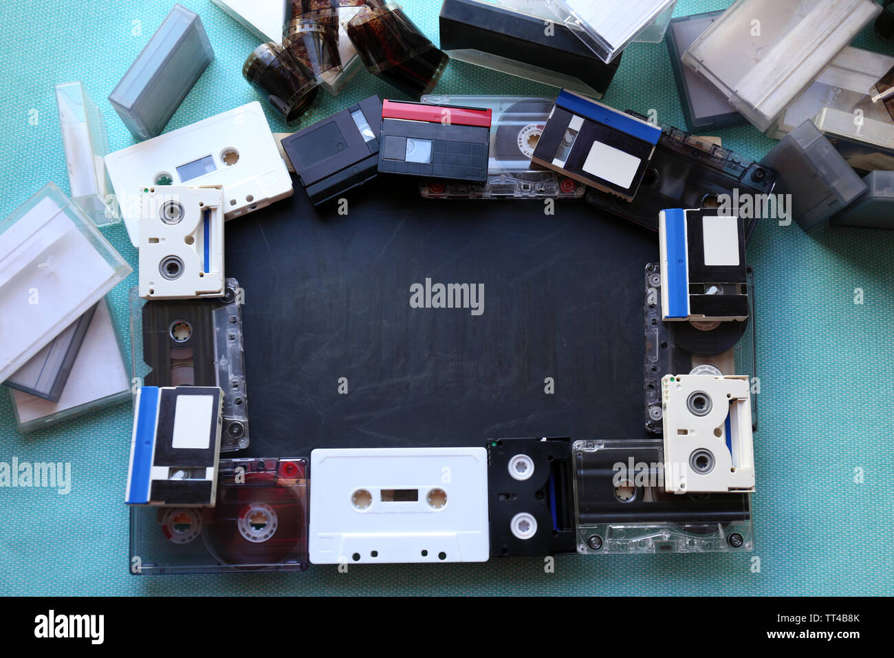 Collection of retro audio tapes, close up Stock Photo - Alamy