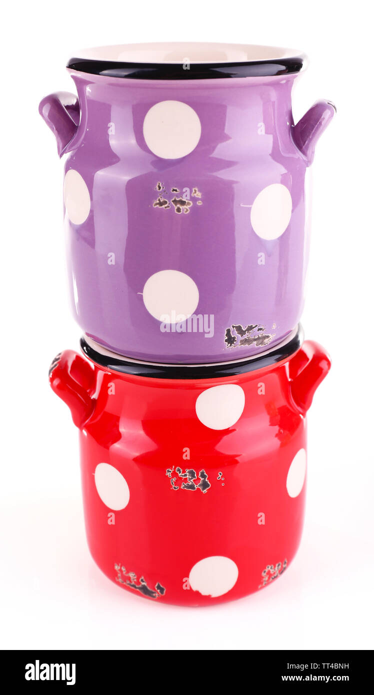 Milk cans isolated on white Stock Photo - Alamy