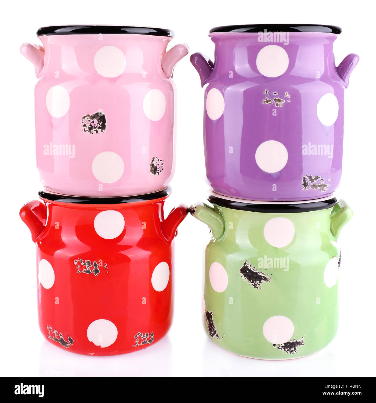 Milk cans isolated on white Stock Photo - Alamy