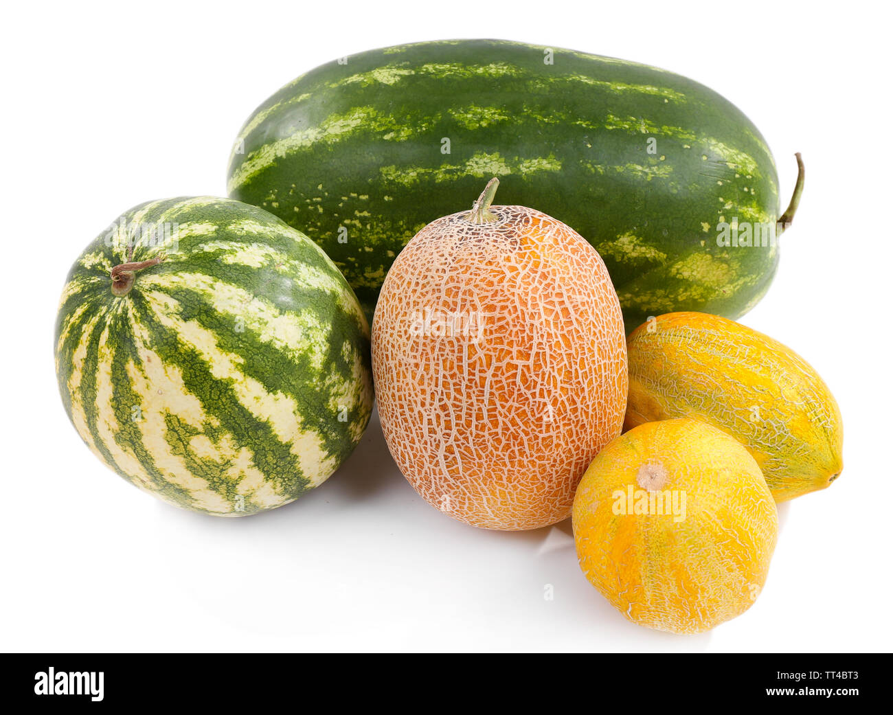 Melons and watermelons isolated on white Stock Photo - Alamy
