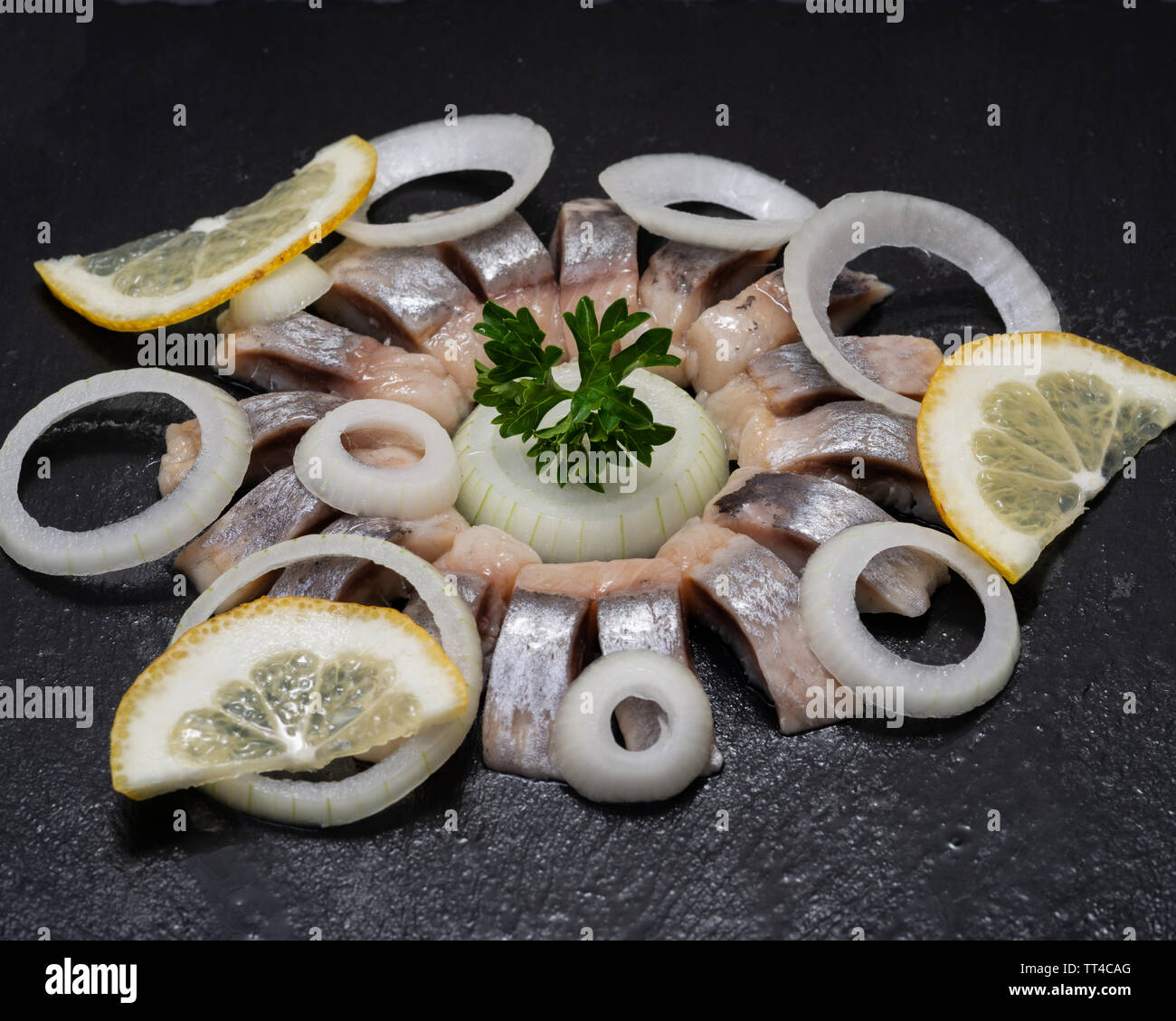 Hollandse Nieuwe- Traditional Dutch Food. Soused raw Herring soaked in ...