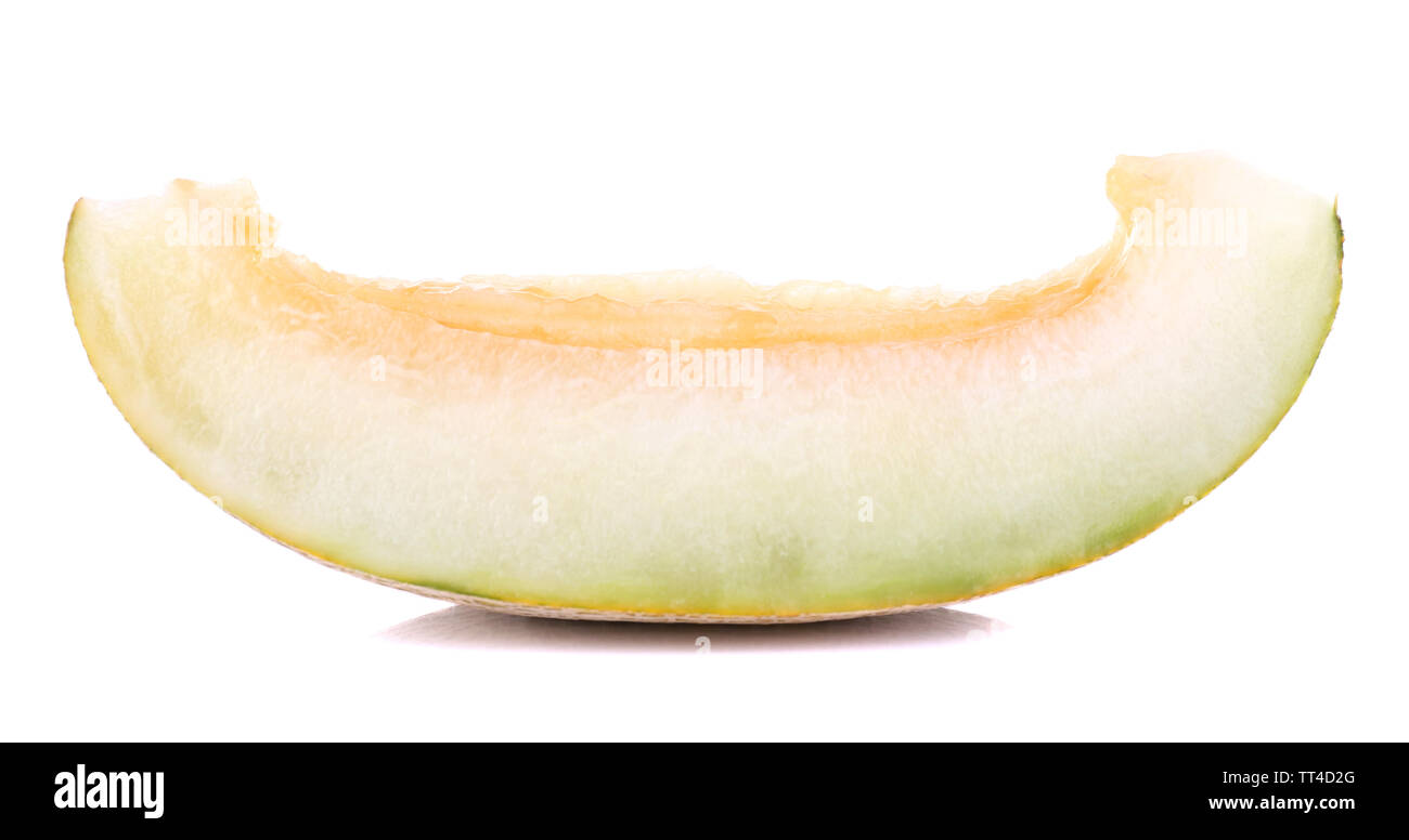Slice of melon isolated on white Stock Photo - Alamy