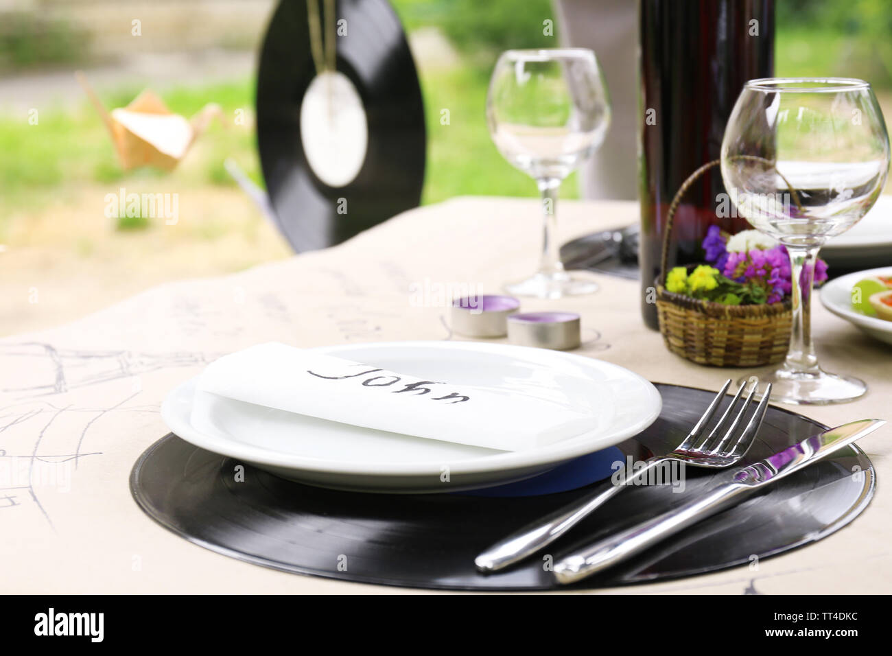 Table setting in music style Stock Photo - Alamy