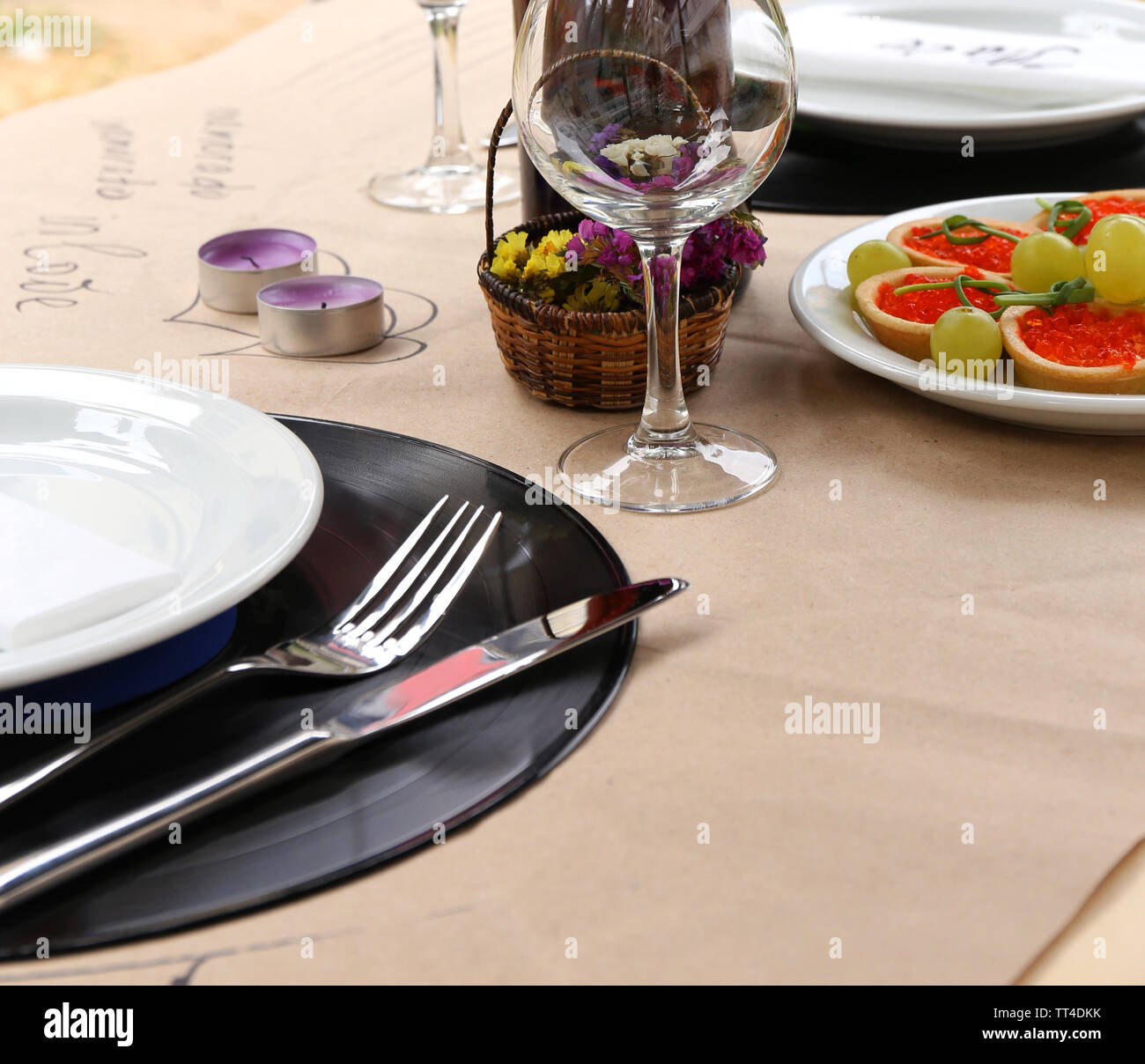 Table setting in music style Stock Photo - Alamy