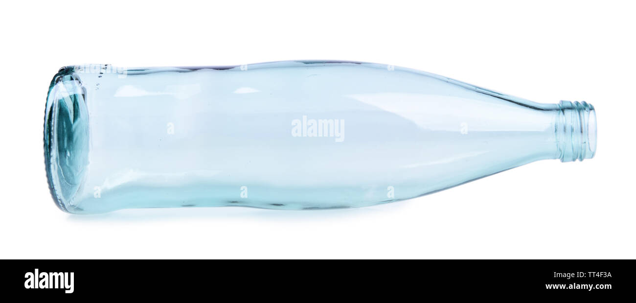 Empty glass bottle isolated on white Stock Photo - Alamy