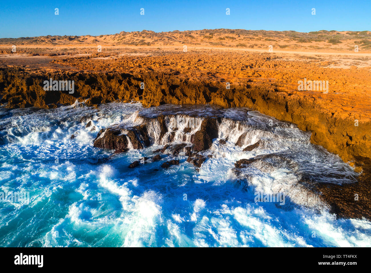 Aerial view of the Quobba coastline, Northwest Australia Stock Photo ...