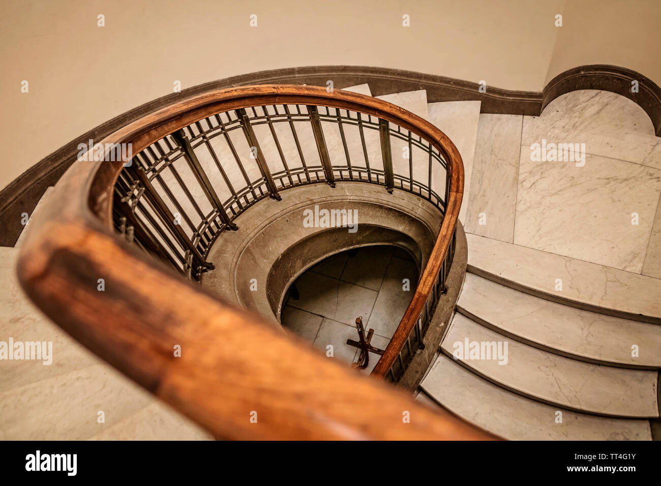 Stairs spiral interior banister hi-res stock photography and images - Alamy